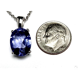 P11014 Classic Mt St Helens Helenite Oval Shape Sterling Silver Pendant (Red)