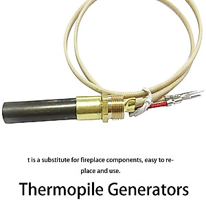 Thermopile Generator,750 Millivolt Temperature Resistance Replacement Thermopile Generator,24'' Long Fireplace Replacement Parts,Fireplace & Stove Accessory,for Gas Fireplace/Gas Grills/Gas Boilers