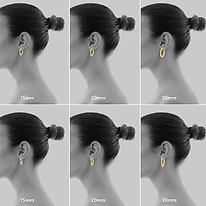 Gacimy Sterling Silver Hoop Earrings for Women, 14K White Gold Plated Hoops with 925 Sterling Silver Post, 20mm White Gold and Cubic Zirconia Medium Hoop Earrings for Women