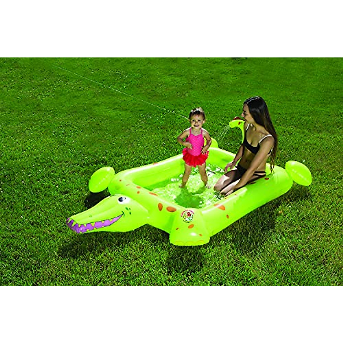 Poolmaster Crocodile Spray Inflatable Kiddie Swimming & Wading Pool for Toddlers