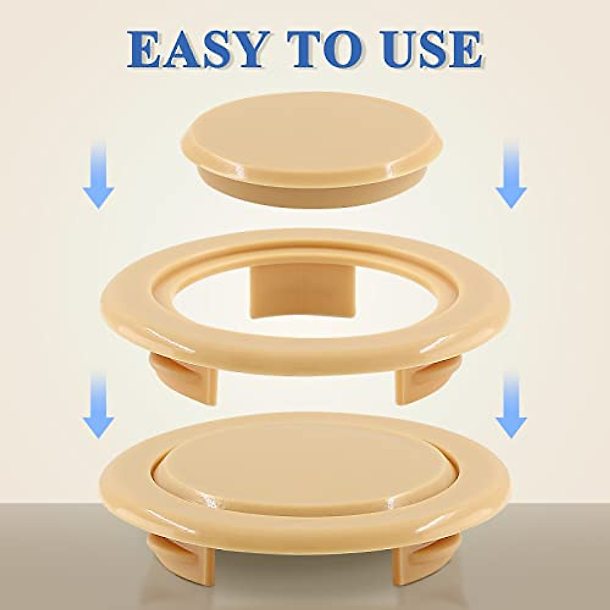 Biaungdo 3 Sets 2 Inch Outdoor Patio Table Umbrella Hole Ring and Cap Set, Standard Size Garden Beach Tablet Thicker Hole Ring Plug and Cap Set(Wood Color)
