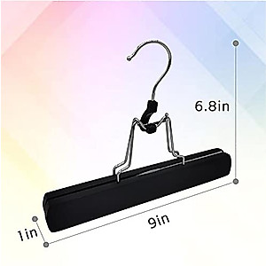 High-Grade Wooden Slack Hangers for Hair Extensions Carrier Holder,Wood Pants Hangers with 360° Swivel Hook, Non Slip Wood Skirt Hangers