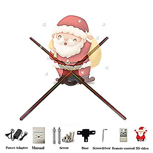 3D Hologram Fan,Missyou 25.6“ Hologram Projector HD LED Holographic Christmas Tree Advertising Display with Remote,Bluetooth,Splicing,700 Video Library for Business Store Signs,Bar,Party,Halloween