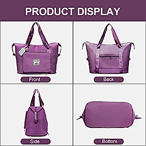 Large Capacity Folding Travel Bag, Travel Duffel Bag with Luggage Tag, Waterproof Lightweight Gym Bag with Wet and Dry Separation Bag, for Travel, Sports, Gym