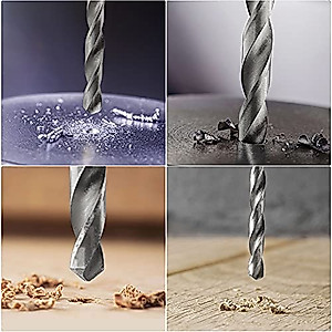 uxcell HSS(High Speed Steel) Straight Shank Jobber Twist Drill Bit 6.5mm Drill Diameter Extension 160mm Length for Hardened Metal Woodwork Plastic Aluminum Alloy 2 Pcs