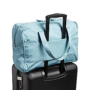 Vera Bradley Women's Cotton Weekender Travel Bag, Reef Water Blue - Recycled Cotton, One Size