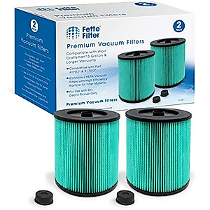 Fette Filter - 17912 & 9-17912 Vacuum Filter with High Efficiency Particle Air Filter Material Compatible with Craftsman. Compare to Part # 17912 & 9-17912. Pack of 2