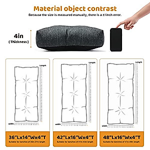 ROFIELTY Custom Outdoor/Indoor Bench Cushion,Bench Cushions 36 * 14 inch_Piano Bench Cushion_Patio Furniture Cushions,Bench Cushions for Indoor/Outdoor Furniture