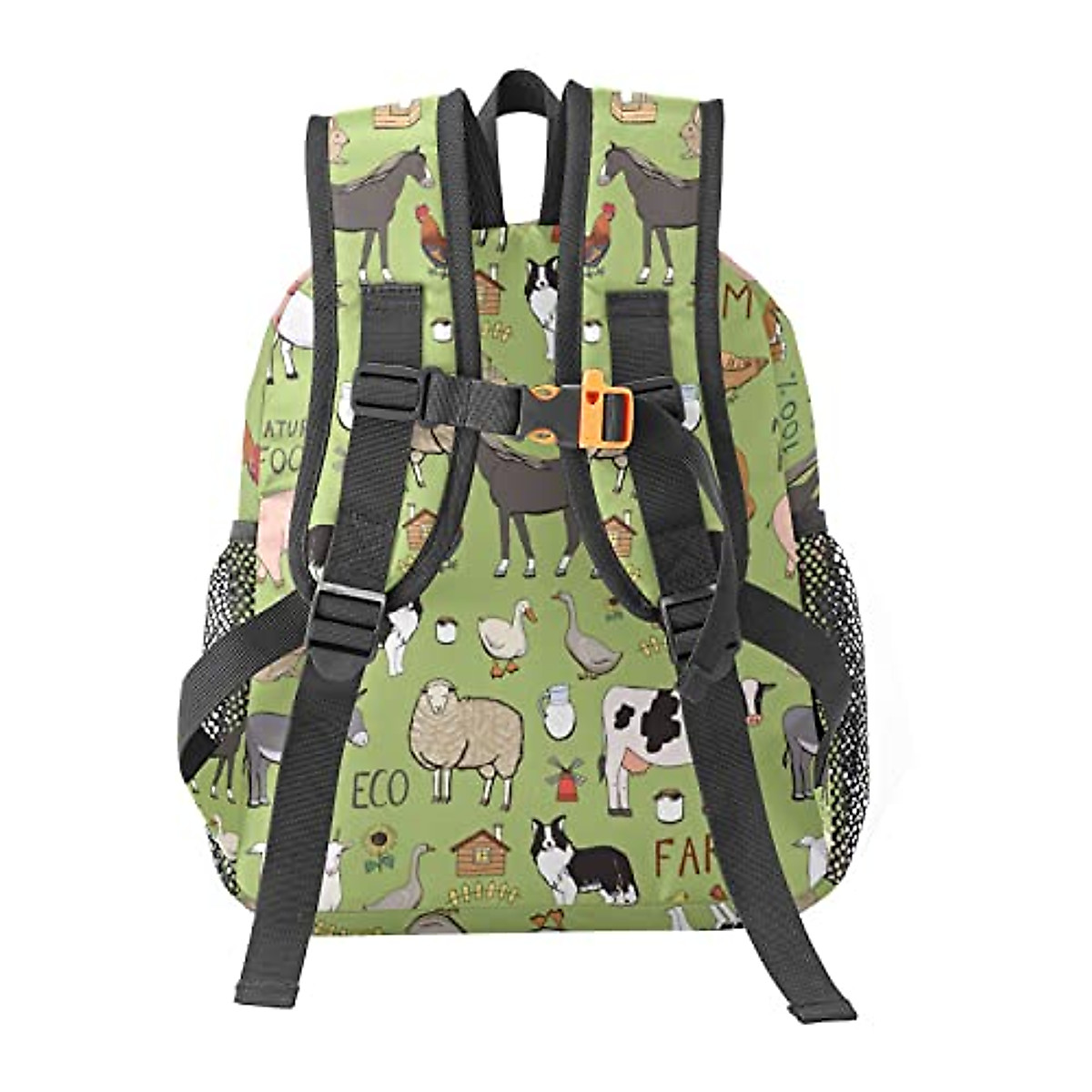 Grandkli Farm Animal Green Personalized Kids Toddler Backpack for Boys Girls ,Custom Mini School Backpack Bags Kindergarten 10inch L x 4inch W x 12inch H