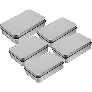 FOMIYES Vintage Decor 5pcs Empty Tin Box Storage Containers Tinplate Box with Lid Small Tin Boxes Tinplate Gift Boxes Rectangular Empty Container Metal Storage Organizer Ornament Storage Box