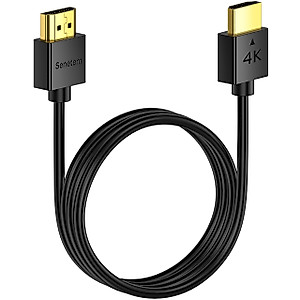 4K Slim HDMI Cable 1.6 ft, High Speed (4K@60Hz, 18Gbps), HDMI 2.0 Cord, Thin HDMI Cable, Low-Profile Gold-Plated Connectors - 4K, 2K, HDR, ARC, 3D, for Gaming Monitor, TV, X-Box, PS5/4/3 (1.6 Feet)