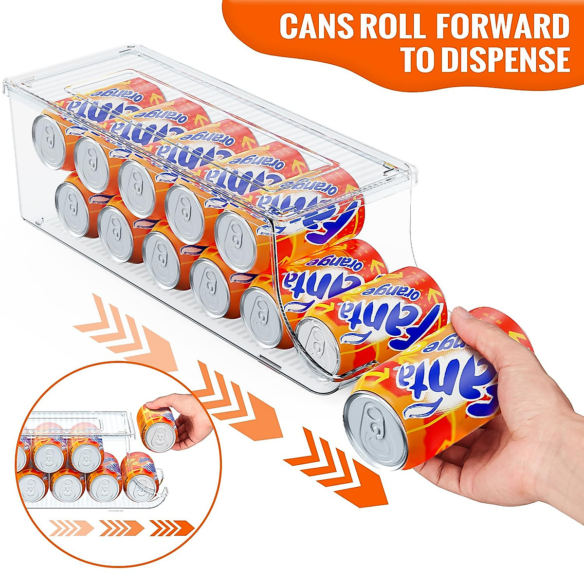 SCAVATA Skinny Can Organizer & Soda Can Organizer for Refrigerator