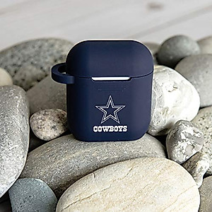 GAME TIME Dallas Cowboys Silicone Case Cover Compatible with Apple AirPods Battery Case Navy