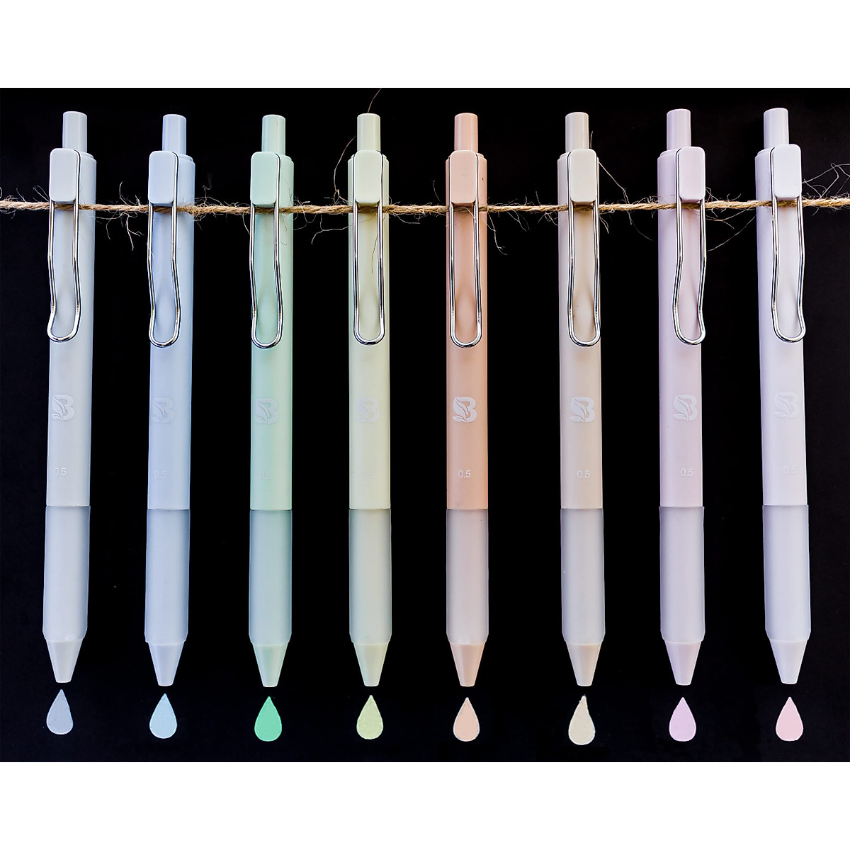 BLIEVE - Colored Gel Pens With Cool Matte Finish, Aesthetic and Cute Drawing Pens With Smooth Writing For Journaling And Bible Note Taking No Bleed Through, School Supplies (Pastel)