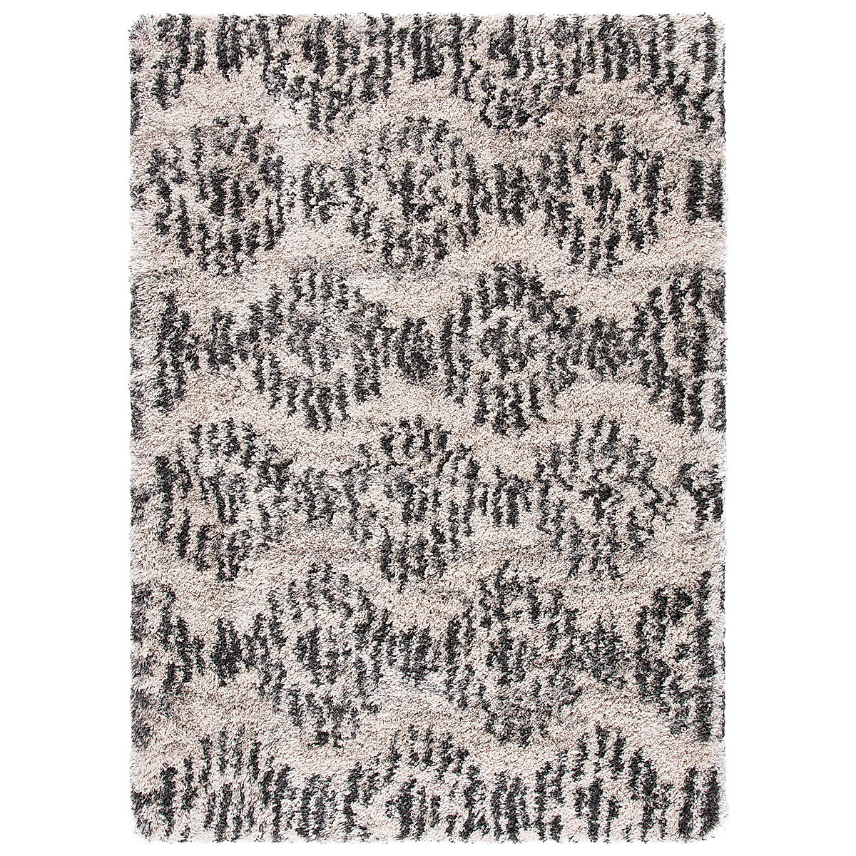 SAFAVIEH Iceland Shag Collection Area Rug - 8' x 10', Cream & Grey, Modern Design, Non-Shedding & Easy Care, 2.6-inch Thick Ideal for High Traffic Areas in Living Room, Bedroom (ISG518A)