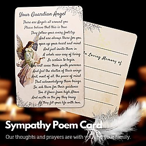 Memorial Gifts for Loss of Mother - Sculptural Angel Wing Plaque w/Sympathy Card - Sympathy Gifts for Loss of Mom, Grief Condolence Funeral Remembrance Gifts - Bereavement Gifts for Loss of Mother