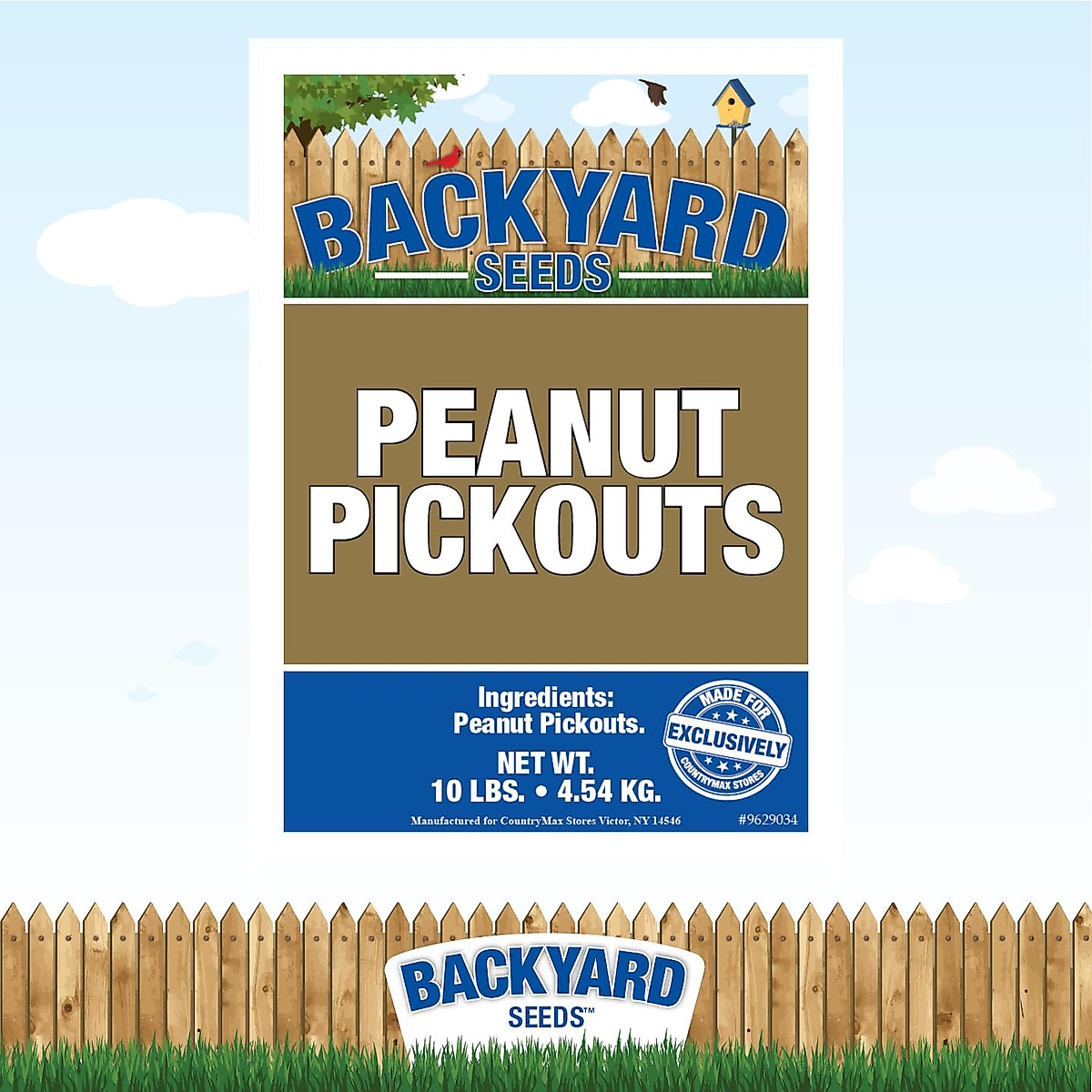 Backyard Seeds Shelled Peanut Pickouts for Woodpeckers, Birds, Squirrels, Wildlife (10 Pounds)