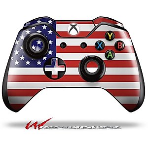 WraptorSkinz Decal Style Vinyl Skin Wrap compatible with XBOX One Original Wireless Controller USA American Flag 01 - (CONTROLLER NOT INCLUDED)