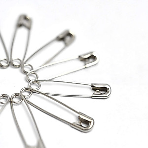 1000Pieces -Safety Pins, 1.1 inch Safety Pins Bulk Metal Silver Sewing Pins Clothing Clips Tool 28mm/ 1.1 inch Decorative Safety pins, Sewing Accessories Kit for Baby Clothing Jewelry Makin (1.1 inch)