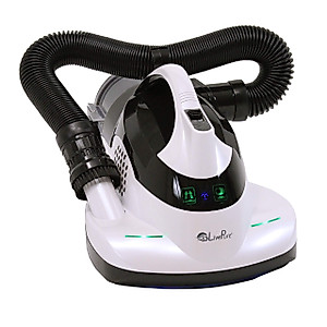 LivePure - Ultramite Handheld HEPA Filter Vacuum & Fabric Sanitizer - Dual Motor Brush, UVC Light, And Anti- Allergen Filter To Remove Dust Mites, Bacteria, Viruses