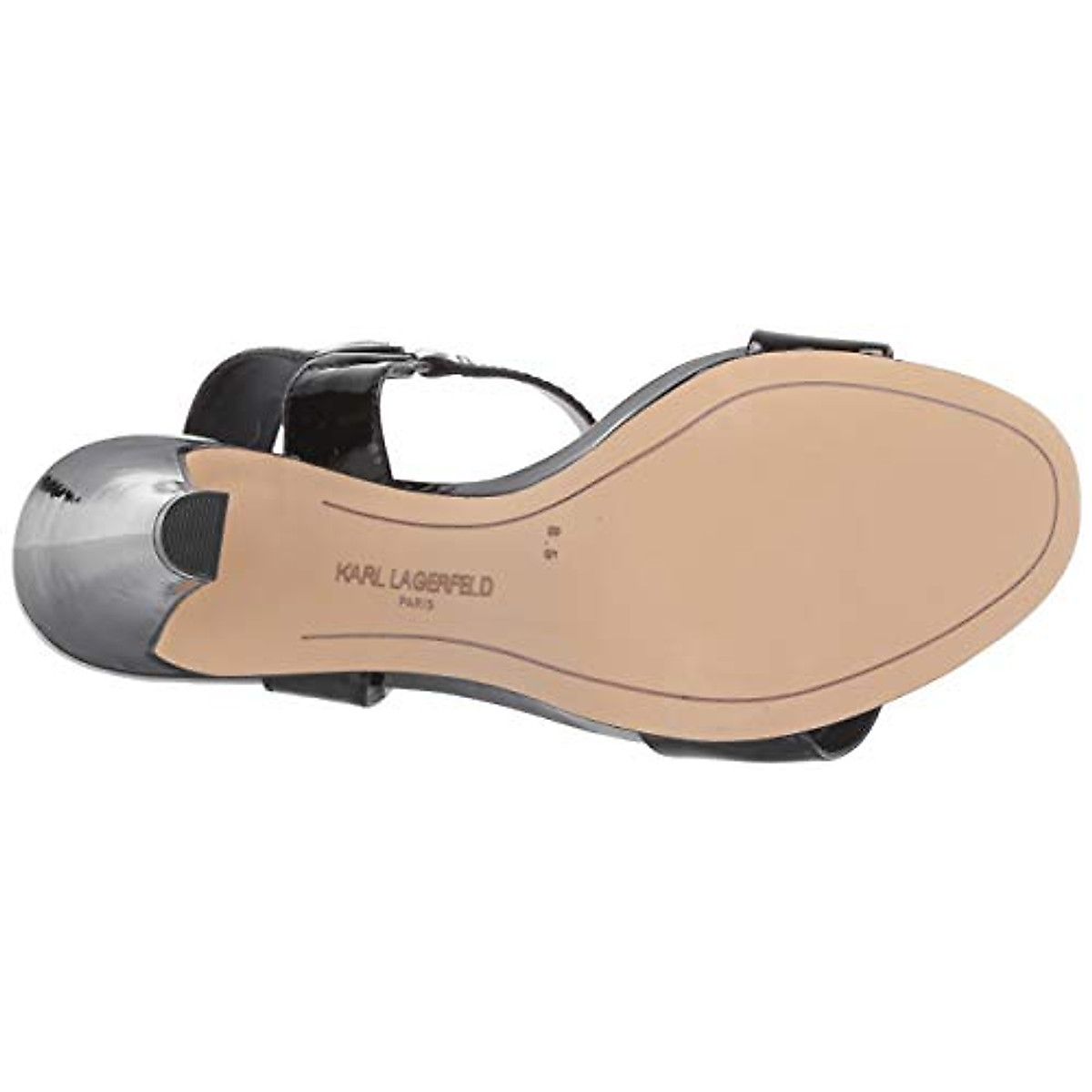 Karl Lagerfeld Paris Women's Cieone Dressy Heeled Sandal, Black, 8