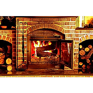 ZBXHJJZW 38 Inch Campfire Poker with Blow Poke Function and 25 Inch Fireplace Wood Stove Firewood Tongs Accessories Tools, 3 Part Assembled Fire Pit Poker …