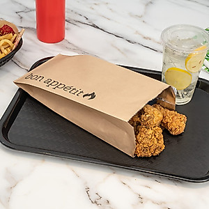 Restaurantware Bag Tek 6.5 x 4.1 Inch Foil Food Bags 100 Half Gallon Hot Dog Wrappers - Greaseproof Non Vented Kraft Paper Hot Food Wraps Disposable For To Go Meals