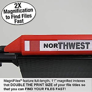 Ultimate Office MagniFile Hanging File Folders V Base Letter Size with 11 inch Magnified Indexes That Double The Size of Your File Titles to Find Files Fast. (Set of 5 Assorted)