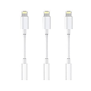 [Apple MFi Certified] Lightning to 3.5 mm Headphone Jack Adapter,esbeecables 3 Pack iPhone 3.5mm Earphones/Headphones Adapter,Audio Jack Aux Accessories Compatible with iPhone 12/11/XS/Max/X 8 7/iPad