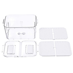 blitzlabs Lettuce Keeper Fridge Food Storage Container, Fresh Produce Saver Organizer Keeper Bins with Lids and Removable Drain Tray for Refrigerator Freezer Cabinet Kitchen 2800ML, 2 Pack