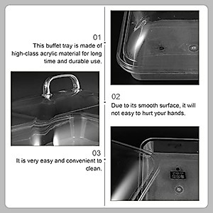 UPKOCH Acrylic Box Acrylic Cake Serving Tray with Lid Clear Rectangular Dessert Appetizer Serving Dish Platter Food Tray for Seafood Cheeses Meats Home Kitchen Party Decor Serving Tray