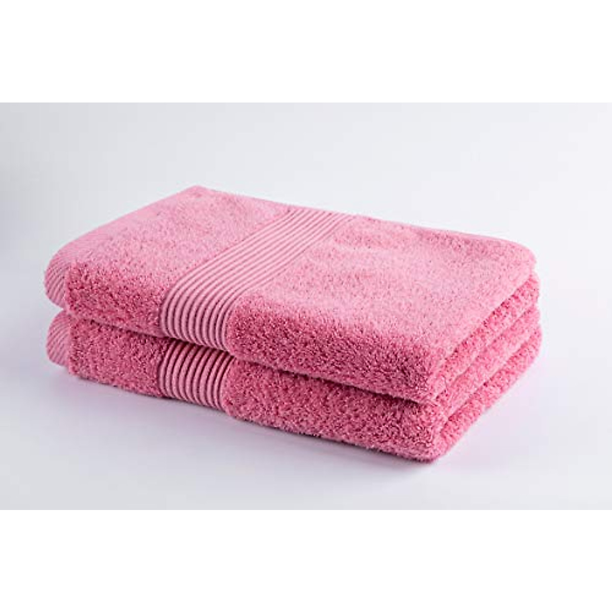 Babiclean 16x30 Premium Quality Ultra Soft and Highly Absorbent heavey Pure Pink Hand Towel Durable for Bathroom, Hotel, Spa, Salon and Gym Set of 2