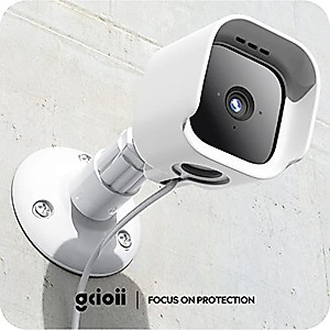 Blink Mini Camera Wall Mount Bracket with Protective Case，Weather Proof 360 Degree Protective Adjustable Indoor/Outdoor Small Mount Accessories(1 Pack White，Camera not Included)