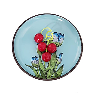 Bicuzat 6-Inch Porcelain Snack Plate, Banquet Dessert Plate, Beautiful Flower Pattern, Set of 4