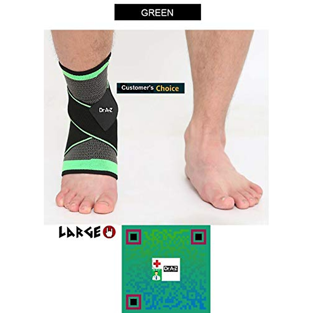 Rewind With Nature Dr A-Z Plantar Fasciitis Support Brace, Sleeves, Compression Sock - LXL