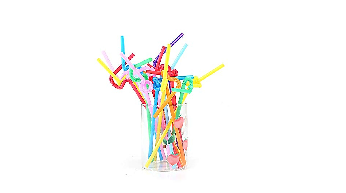 Colorful 10.23" Plastic Drinking Straws - 200 Pack
