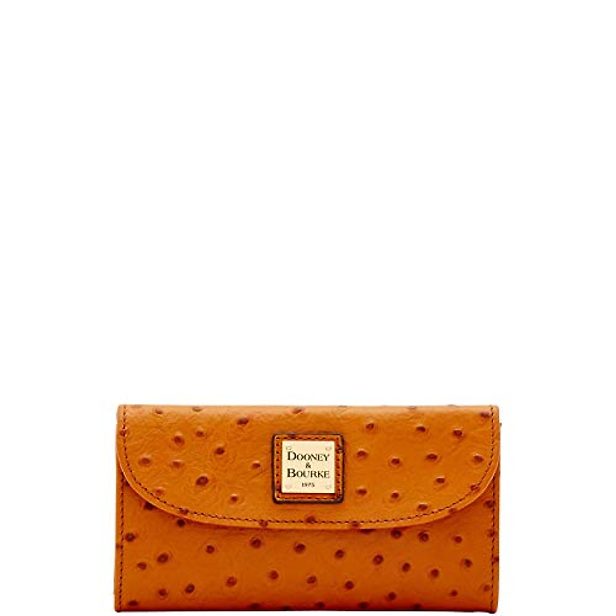 Dooney and Bourke Ostrich Emb Continental Clutch Tan