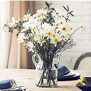 Artfen 10pcs Artificial Daisy Flowers Flower Arrangements for Home Hotel Office Wedding Party Garden Craft Art Decor Each Approx 21" High No Vase White