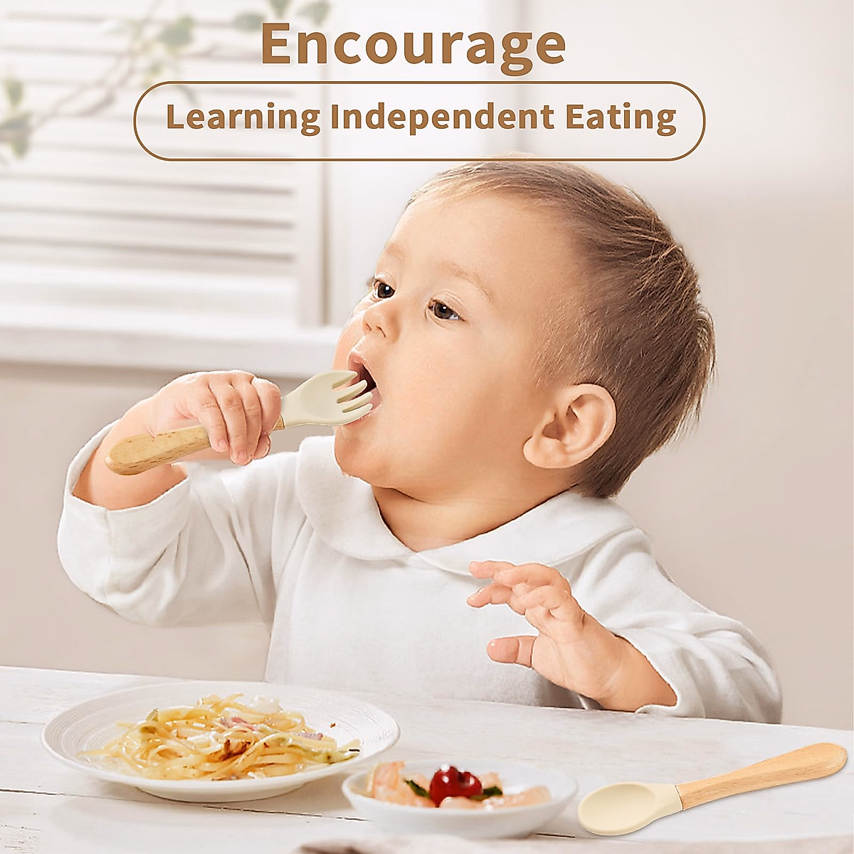 LITTLE RAWR Silicone Baby Spoons and Forks, Toddler Utensils for First Stage Toddler,Soft-Tip Easy on Gums I Baby Training Spoon | Baby Spoons Self Feeding 6 Months, Dishwasher,6 Pack