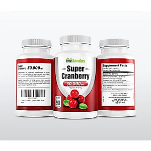 Cranberry Pills for Women & Men (30,000 MG x 90 Capsules) | Supports Urinary Tract Health* | Cranberry Concentrate Supplement | Bladder & Kidney Support* | Supports Women's Health* | Antioxidants