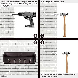 LAVIEVERT Coat Hooks with Storage Shelf Wall-Mounted, Rustic Wood Hanging Coat Rack with 5 Vintage Metal Hooks for Entryway, Living Room, Kitchen, Bathroom