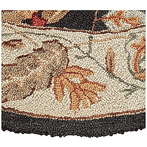 SAFAVIEH Chelsea Collection Area Rug - 4'6" x 6'6" Oval, Black, Hand-Hooked French Country Wool, Ideal for High Traffic Areas in Living Room, Bedroom (HK141B)