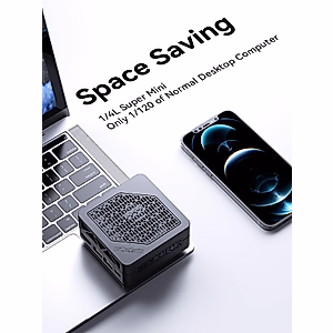 MINISFORUM EM780 Mini PC AMD Ryzen 7 7840U(8C/16T, up to 5.1GHz) 32GB RAM 1TB PCIe4.0 SSD Mini PC,1xHDMI/ 2xUSB4/ WiFi 6E/ BT5.3/ 3xUSB3.2/ 1x TF Card Slot/ 65W Gan Type-C Adapter Computer