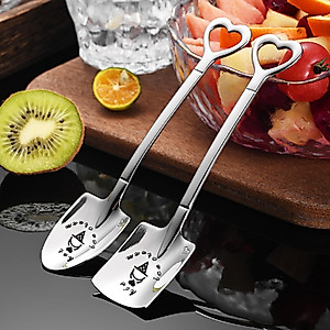 Valentines Gifts for Her His,Ice Cream Spoon Scoop for dessert Lover Funny Engraved Stainless Steel Spoon Shovel Anniversary Wedding Birthday Gifts for Couples boyfriends girlfriends Woman Men Dad Mom