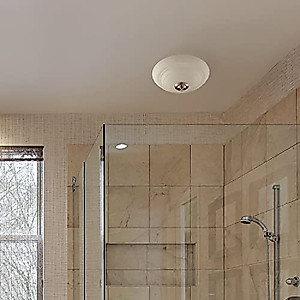 Lift Bridge Kitchen & Bath Decorative Round 70 CFM Bathroom Ceiling Ventilation & Exhaust Fan with Light and Glass Globe, Quiet 2.0 Sones Bath Fan