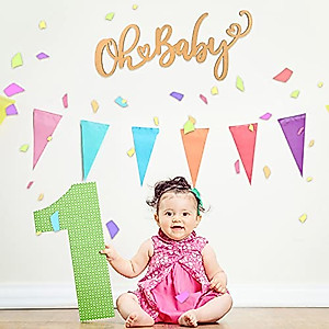 Baby Sign Baby Wooden Sign Wood Baby Shower Banner Gender Reveal Backdrop Boy Girl 1st Birthday Wall Banner Baby Letter Party Decorations for Table Nursery Wall Decor Photo Props, 13.8 x 7.9 Inch