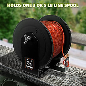IRENPORU Adjustable Width (4.65"-9.54") Weed Wacker Trimmer Line Holder,Line Spool Rack,Supports 3 & 5 Pound Spools,with Mounting Hardware,for Landscape Trailer Organization Accessories
