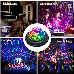 KisMee Disco Party Light Night Light 2 in 1 Flashes with Music Sound Activated Multicolor Disco Ball Rechargeable Battery Operated RBG Mini Disco Ball Entertaining Atmosphere for Car Room(4 Pack)…