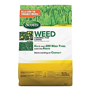 Scotts Weed Control for Lawns, Weed Killer, Kills Over 200 Weed Types Including Dandelion and Clover, 5,000 sq. ft., 14 lbs.
