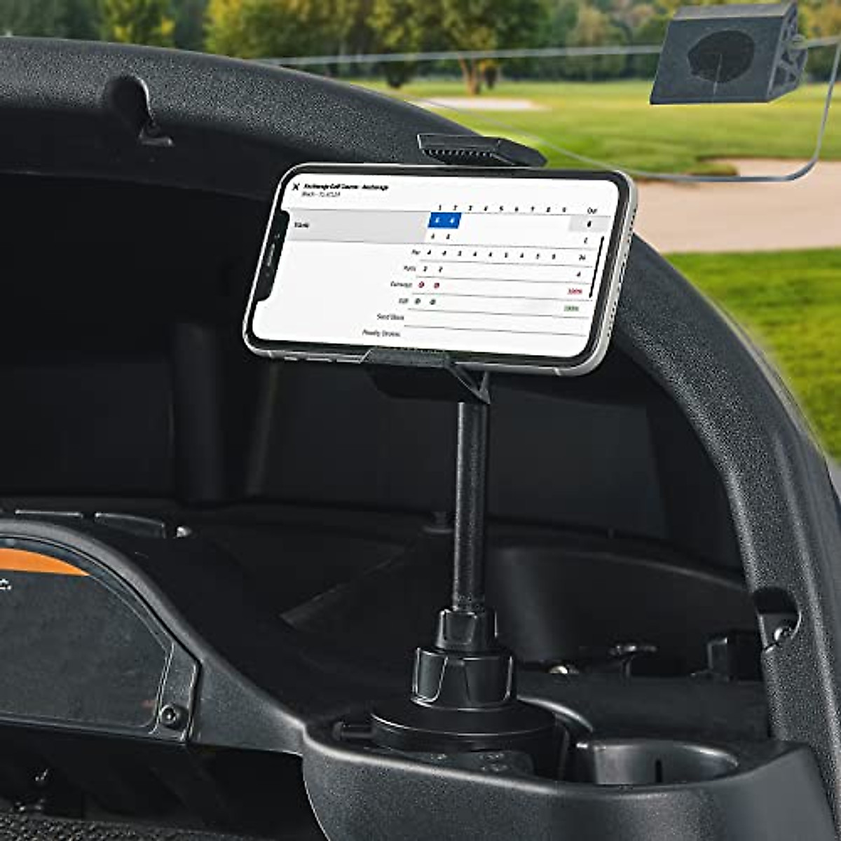 kemimoto Car Cup Holder Phone Mount 360° Adjustable Cell Phone Holder Compatible with Car, Golf Cart, Truck, ATV, Black